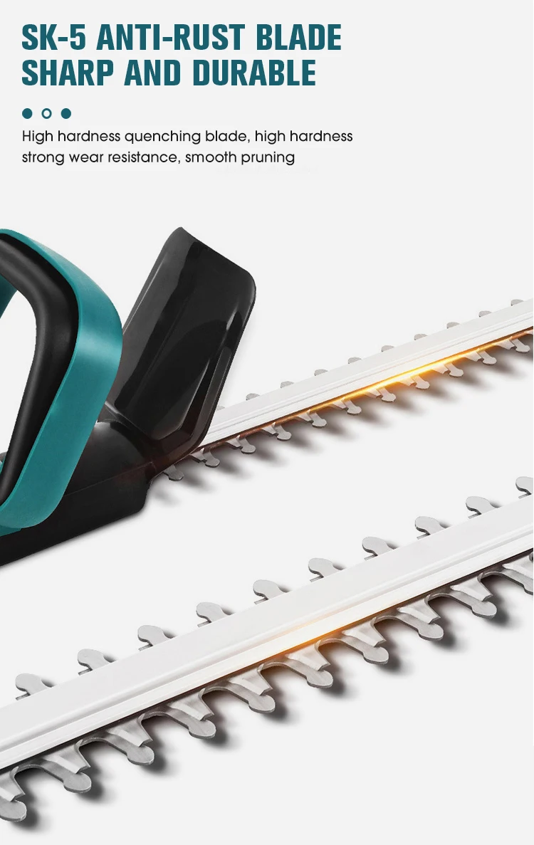 Portable 21v Rechargeable Cordless Electric Hedge Trimmer For Home Garden Pruning ...