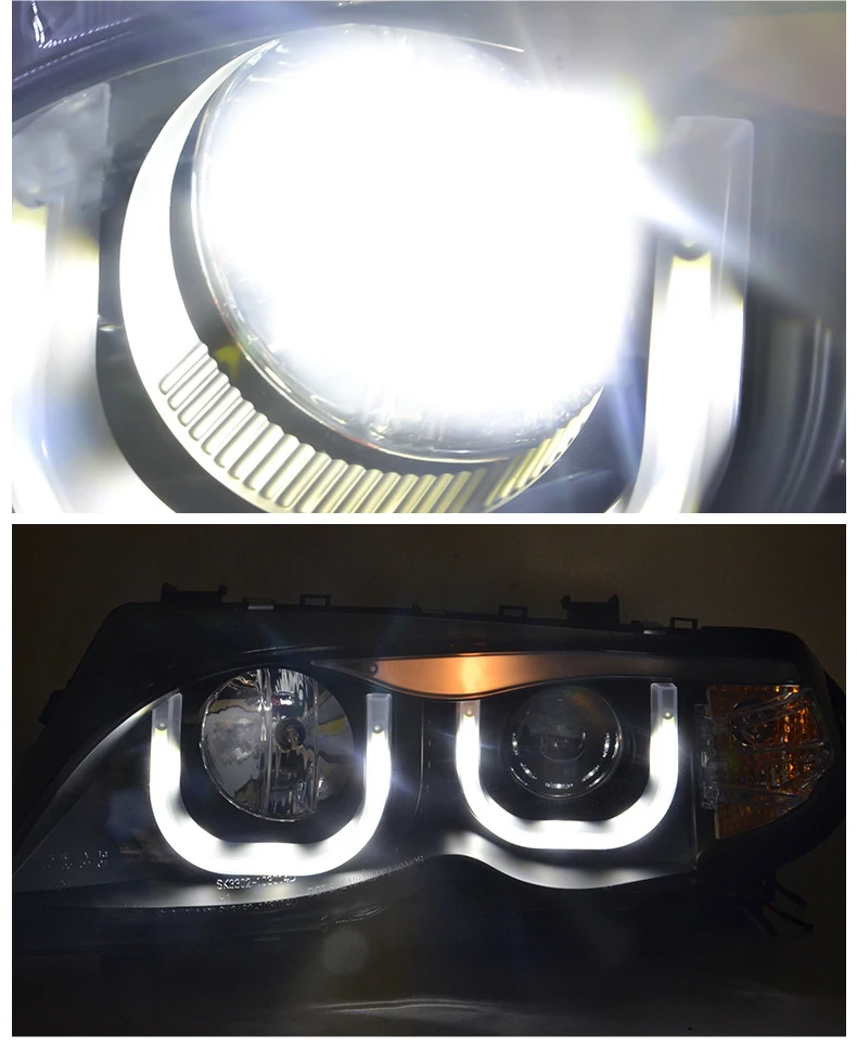 Wholesale Facelift E46 Front Angle Eye Led Halogen Head Light Lamp ...