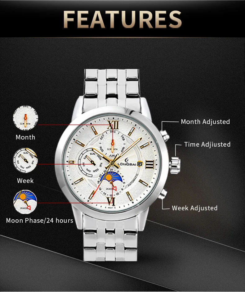 Fashion Designer Wristwatches Leather Watches Automatic Original ...