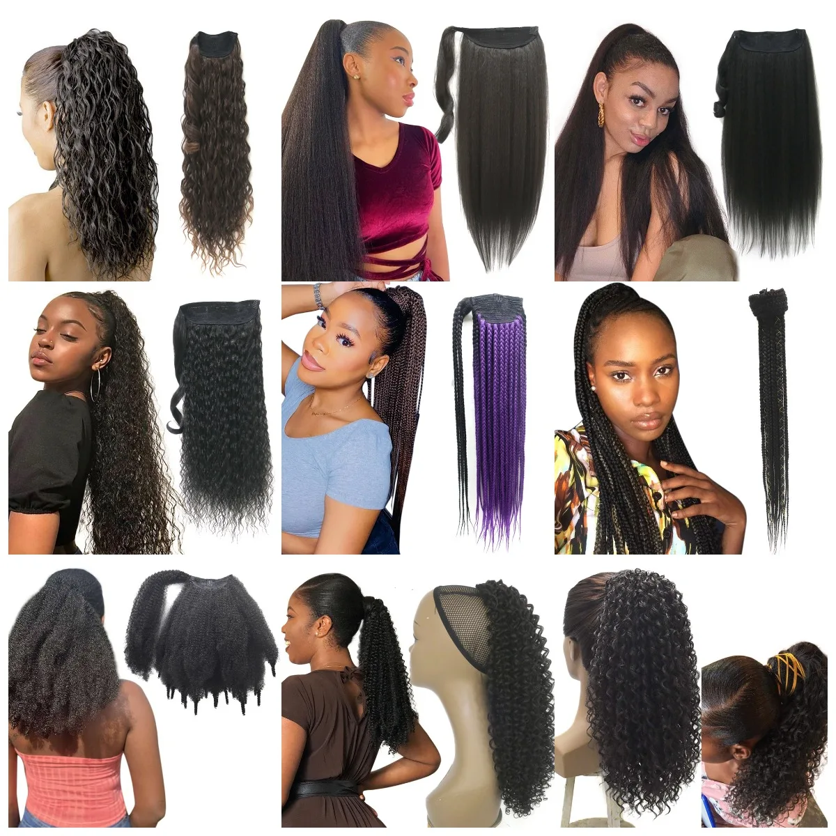 Novelties Long Loose Wavy Ponytails Body Wave Hairpiece Drawstring ...