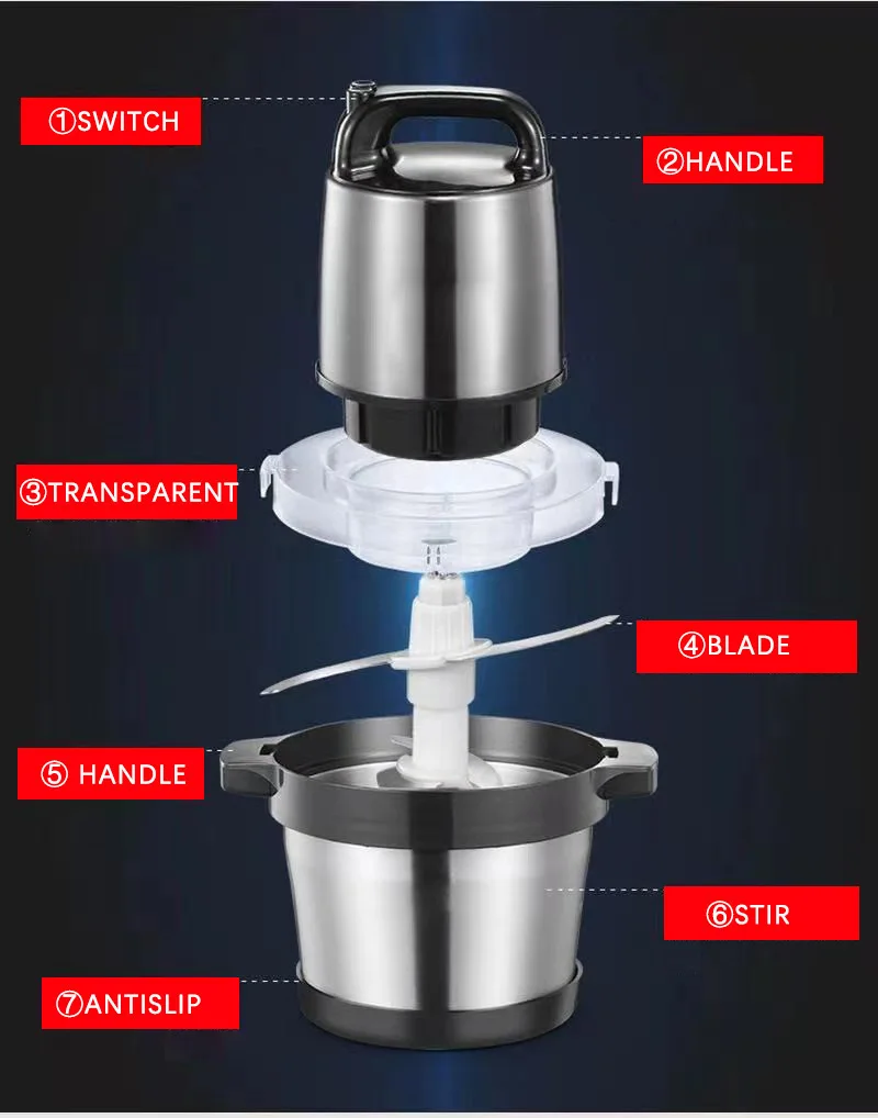 Stainless Steel 6l Fufu Pounding Machine Custom Logo Meat Grinder ...