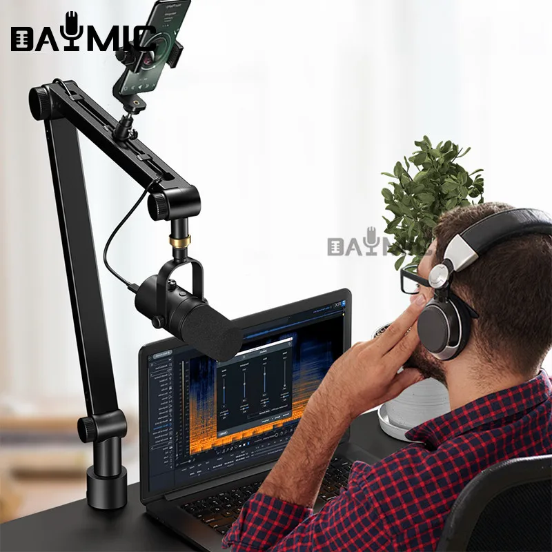 Factory Aluminum Adjustable Mic Holder Microphone Boom Arm Stand ...