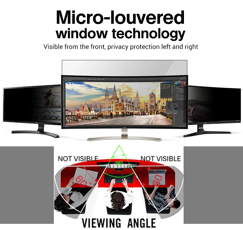 Large Size Anti Glare 2 Way Privacy Filters for Dell 49 Inch Monitor