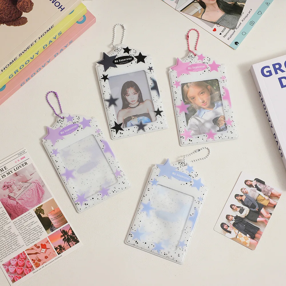 3 Inch Korean Pvc Star Card Holder Keychain Photocard Holder Pendant ...