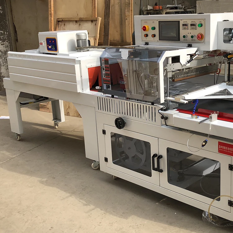 Fully automatic side sealing heat shrinking shrink wrapping packing machine for cake box plastic ...