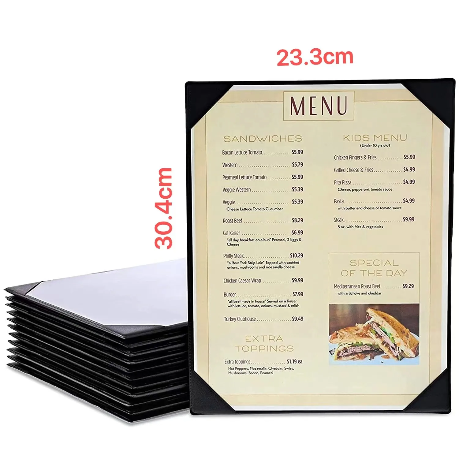 Menu Holder Menu Covers Leather Book Style Double Fold Panel Menu ...
