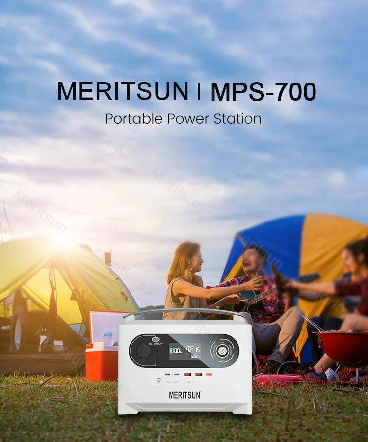 Meritsun 2023 Portable Generator Solar Power Station Inverter Ups 700w ...