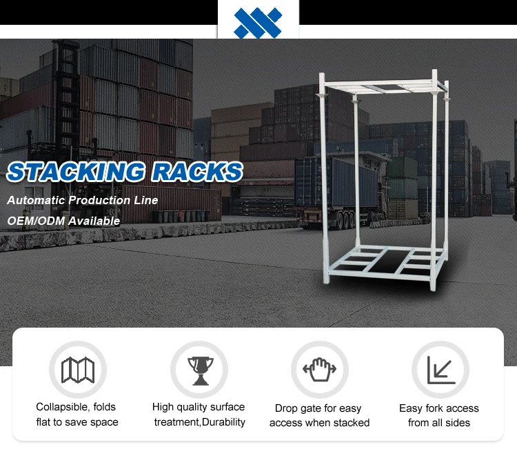 Industrial Warehouse Collapsible Stackable Pipe Pallet Steel Storage ...