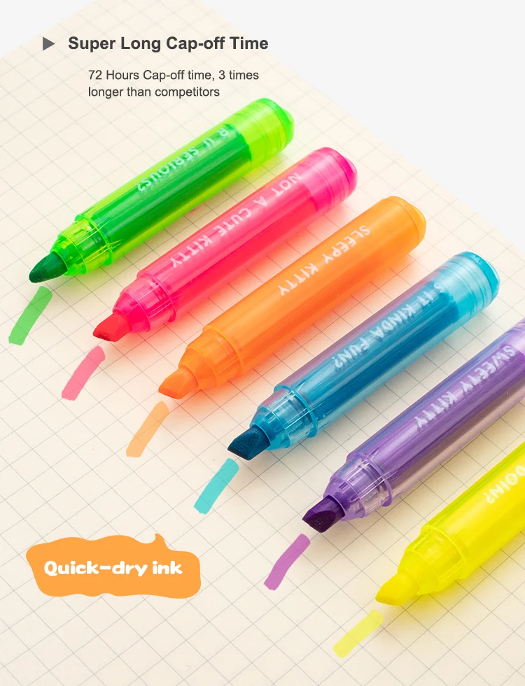 M&G Cute Unique Mini Pastel Highlighter Marker with Kawaii Design