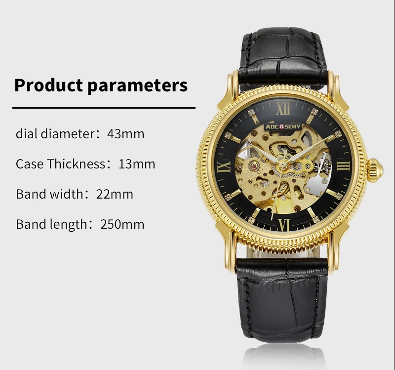 Aocasdiy High-end Brand Mechanical Men's Watch Waterproof Luminous ...