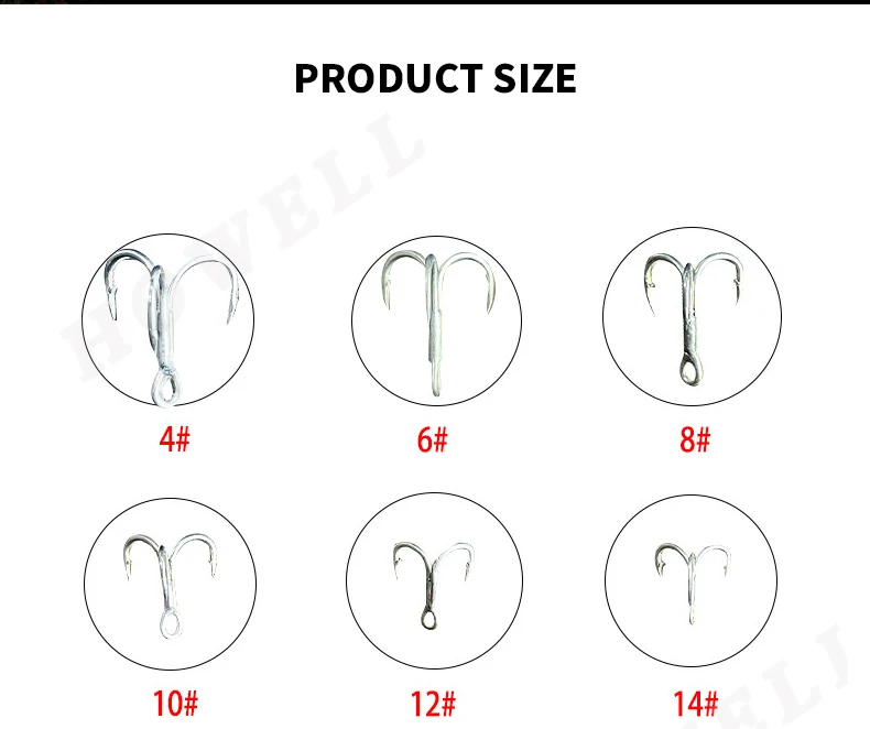 Matte Tin Triple Anchor Hook 4#-14# Sharpened Cutting Point High Carbon Steel Treble Hooks ...