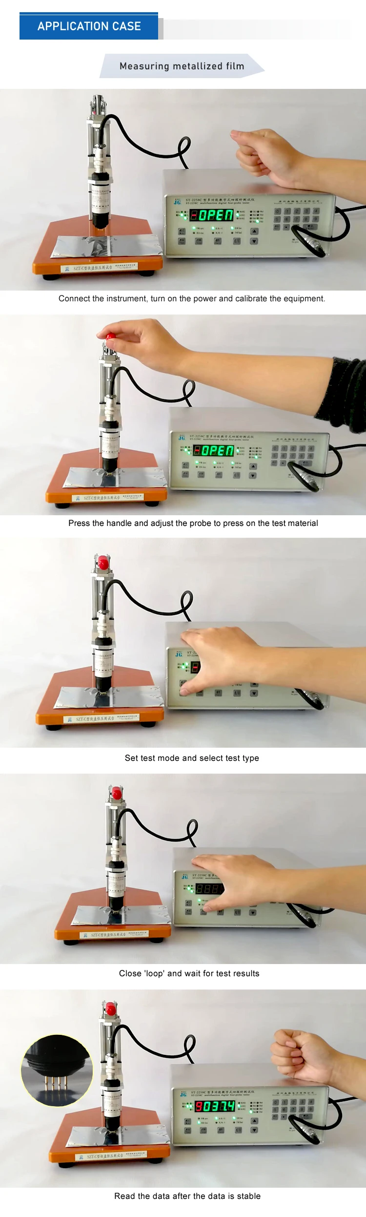 Four Point Probe Resistivity Meter for Semiconductor Cell