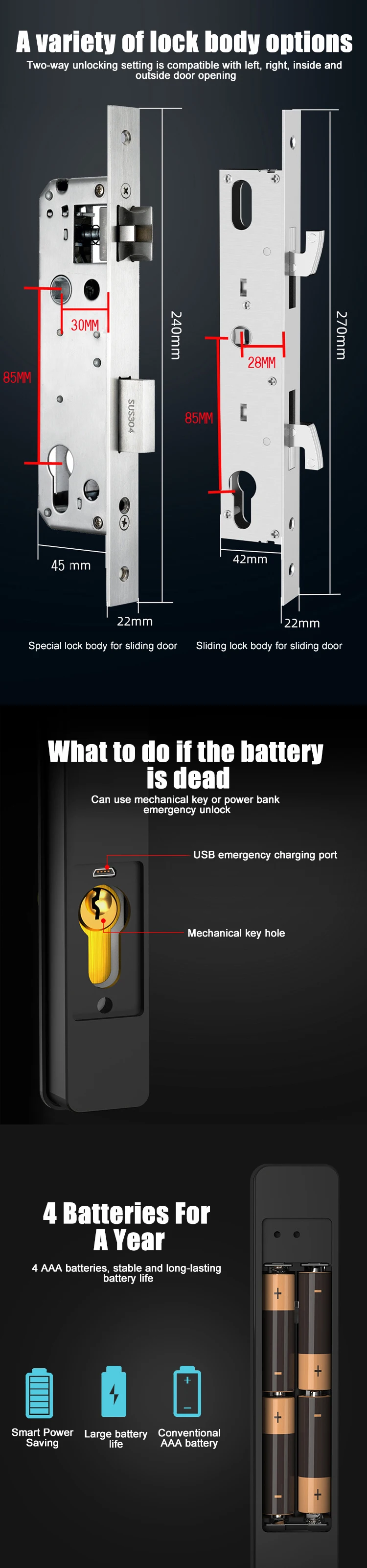 Sliding Sliding Door Ttlock App Outdoor Household Combination Lock ...