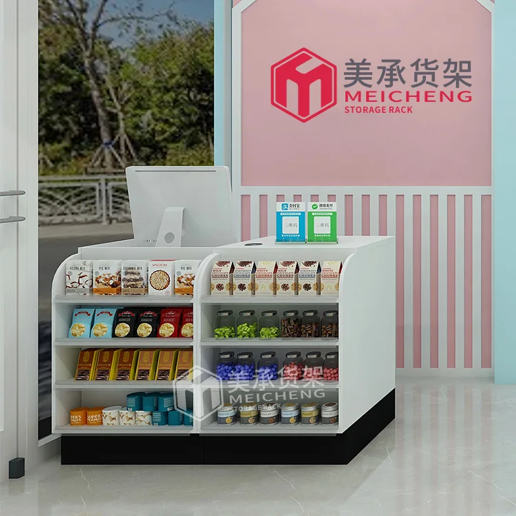 Supermarket Design Checkout Counter Cashier Desk Shelf For Store Retail ...