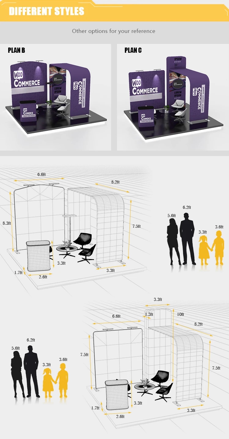 Detachable 3x3 Custom Trade Show Booths Tension Fabric Backdrop ...
