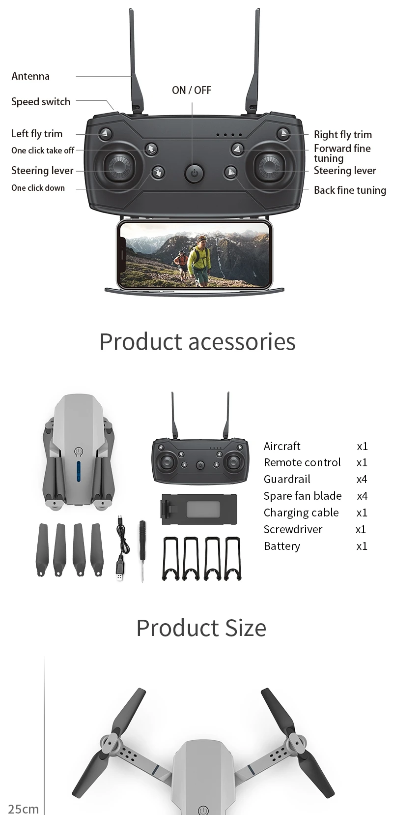 Drone E88 Wifi Fpv Rc Dron With Dual Pro 4k Hd Camera Wide-angle Remote ...