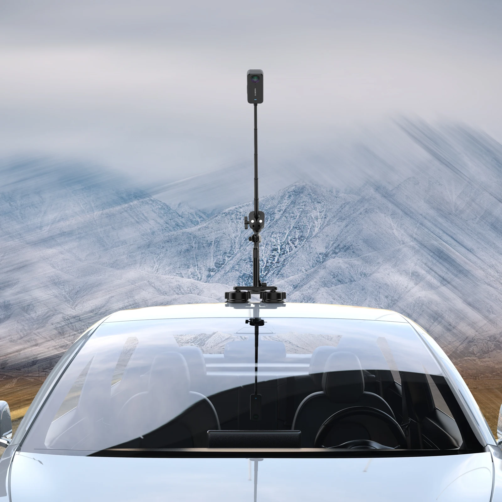Car Top Roof Triple Suction Cup Mount Kit for Gopro & Insta360