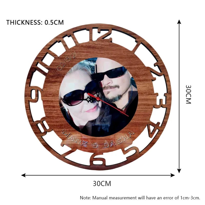 Custom Sublimation MDF Wall Clock - Vintage Rustic Style