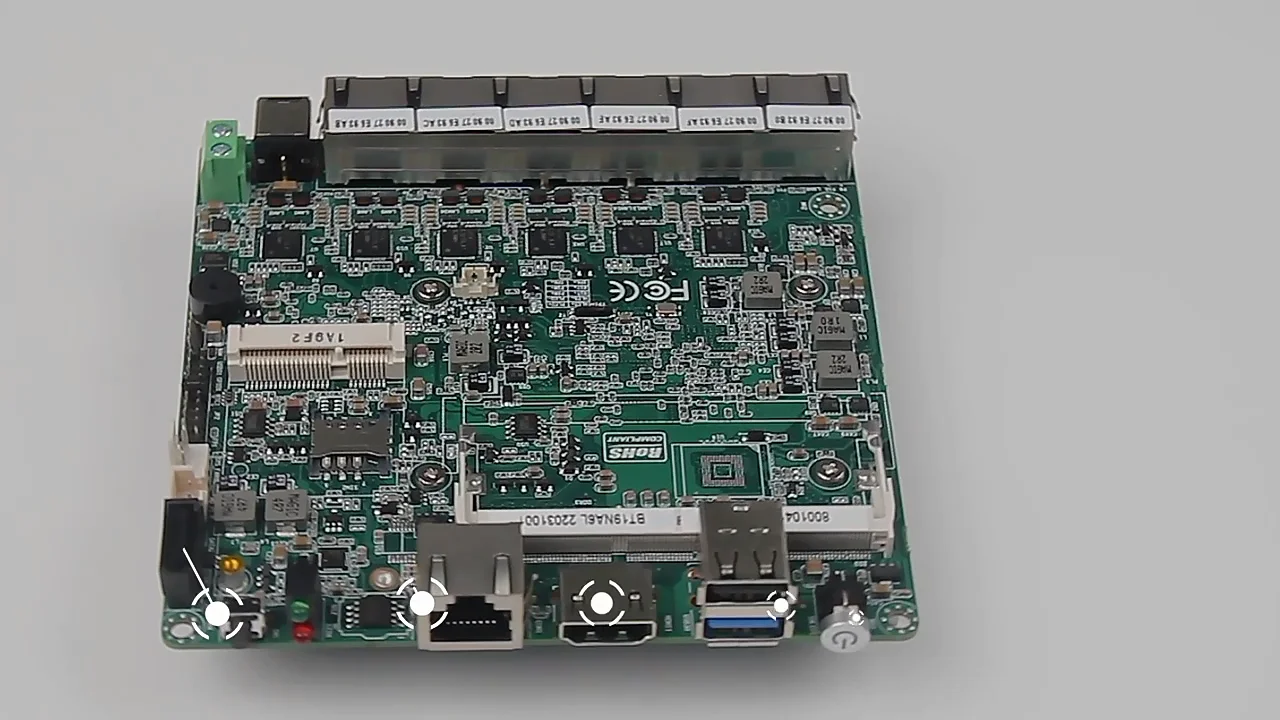 12*12 Cm X86 Firewall Router Board J1900 6 Lan Port Firewall Router ...