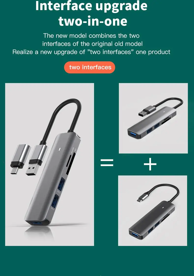 Aluminum Type C Usb Port Hub Multiport 4 In 1 Usb C Hub 3.0 Drive ...