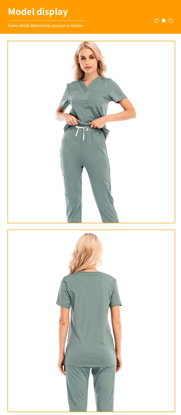 Scrubs Uniforms Sets Nurse Fashionable Custom Unisex Fashion Long ...