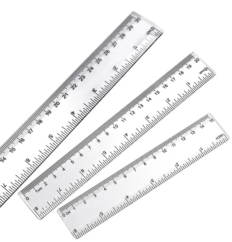 Transparent Ruler Student Stationery Measuring Drawing Double Scale ...