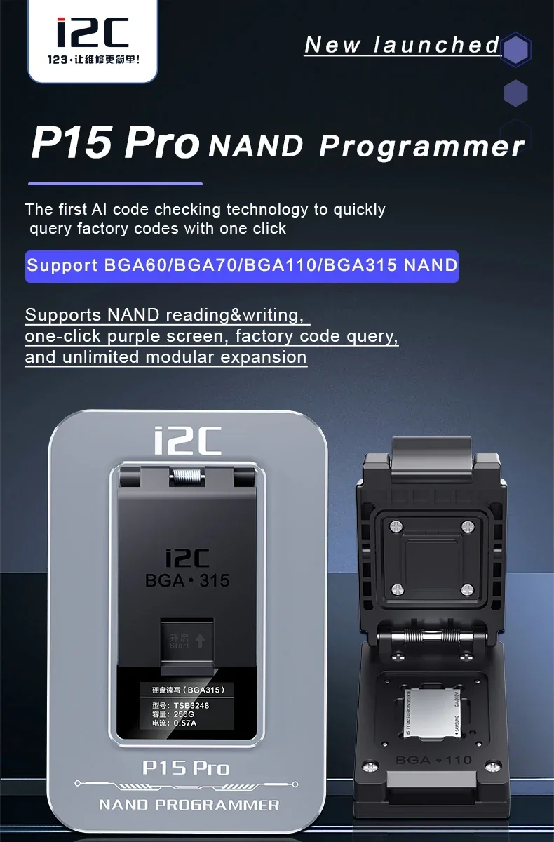 I2C P15 Pro BGA315/110/70/60 Nand Programmer for Iphone 6S