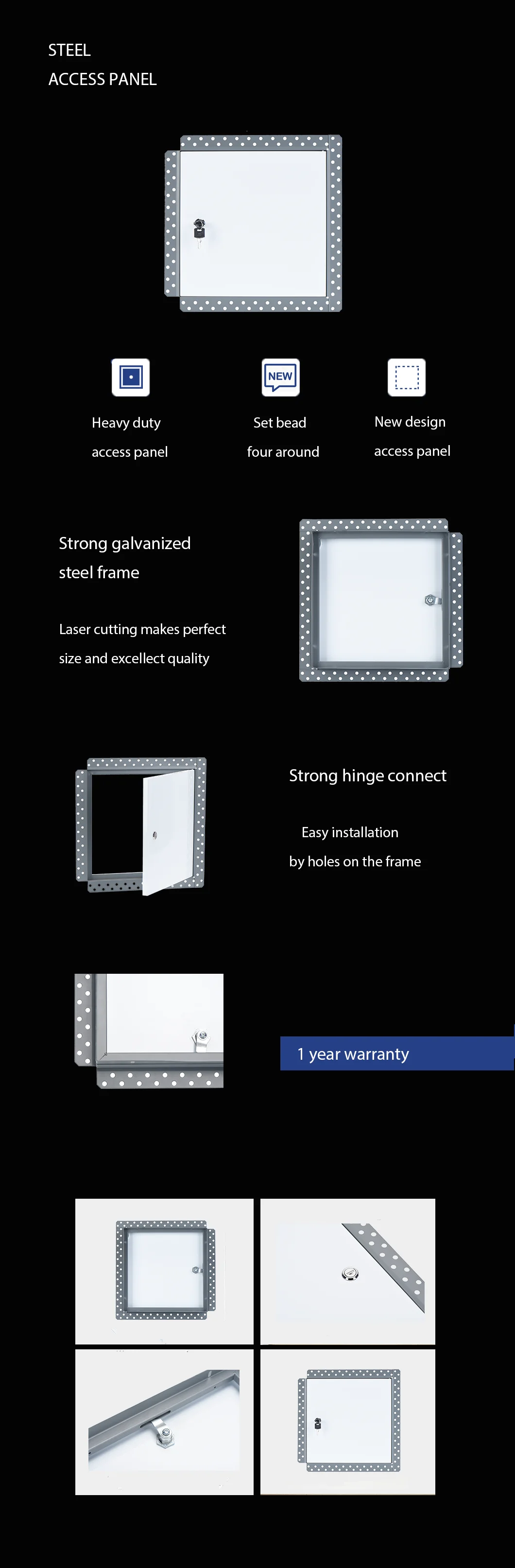 Steel Access Panel Beaded Frame Inspection Door for Wall ISO 9001 ...
