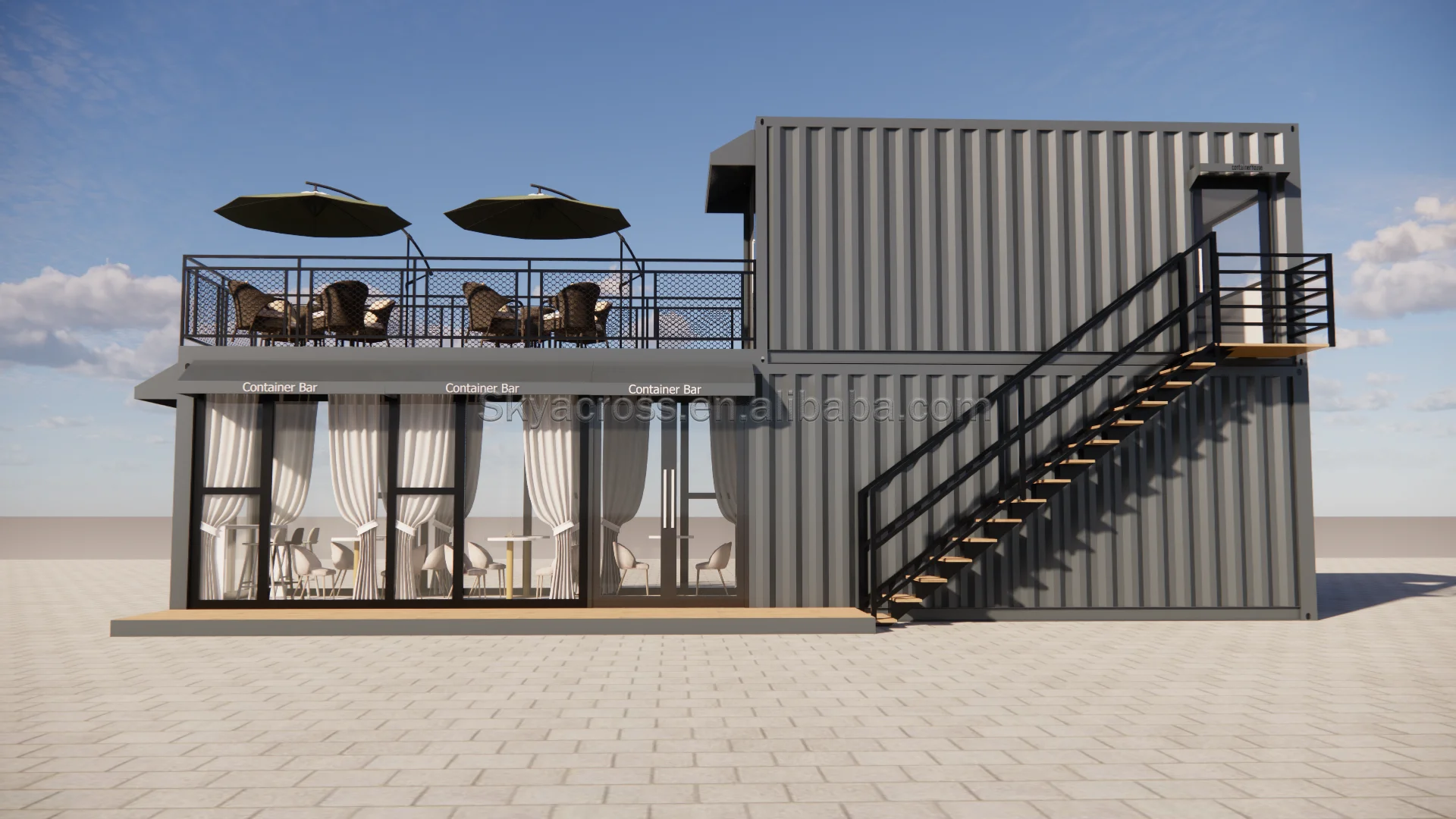 Container Cafe 40ft & 20ft Bars - Modern & Moisture-proof