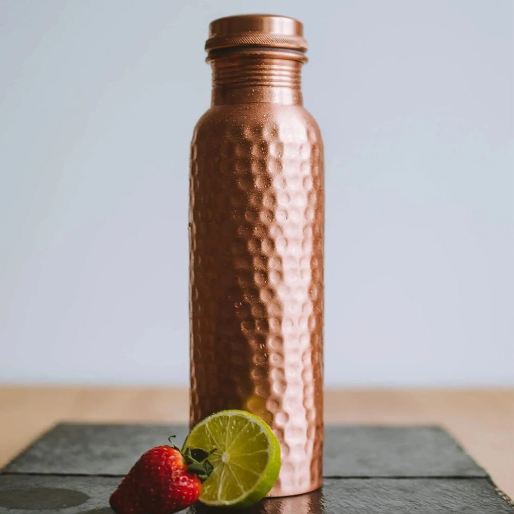 Large Copper Water Bottle - Ayurvedic Pure Copper Vessel