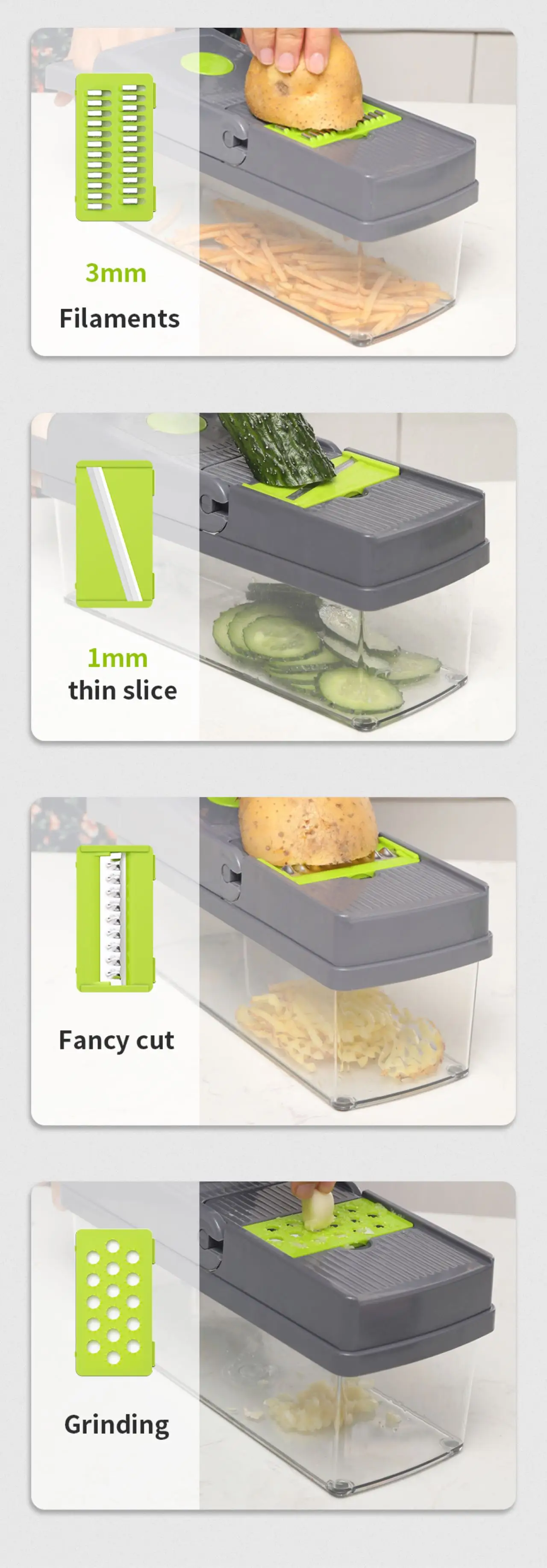 Amazon Top Seller Kitchen Multifunctional 12 In 1 Manual Mandoline Food ...