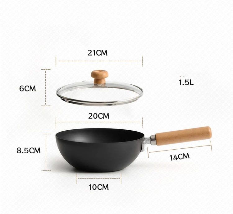 Traditional 20cm Small Iron Wok For One Person,Non-stick Uncoated ...