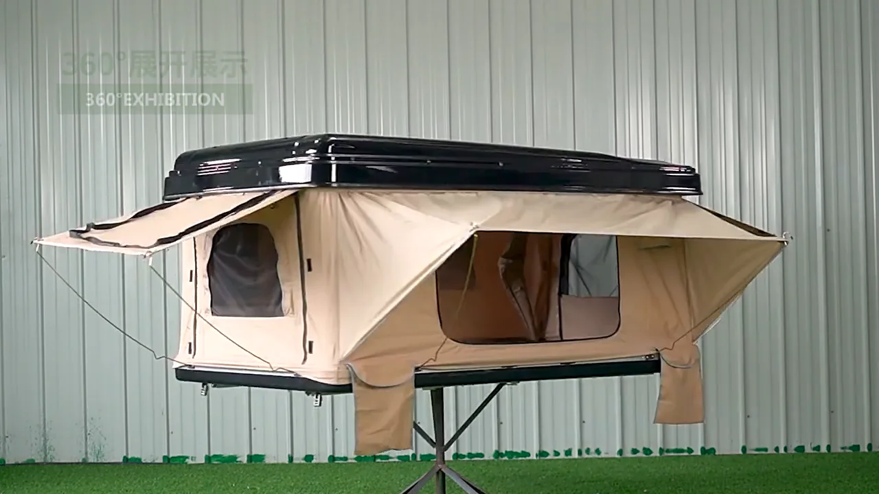 Waterproof Clamshell Rooftop Tent 2 Person Camping Aluminum Hard Shell ...