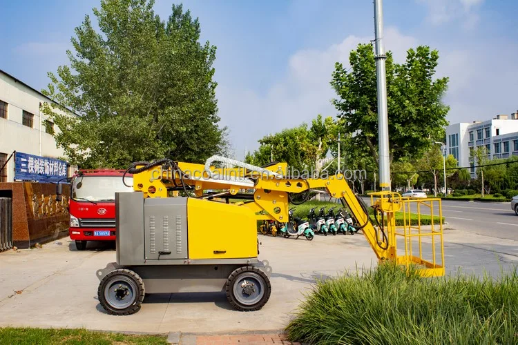 10 To 22 Meter Electric Crank Arm Lift Boom Lift Working 360 Degree ...