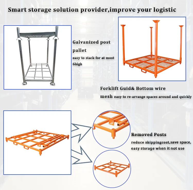 Warehouse Heavy Duty Powder Coated Storage Metal Stackable Post Pallet ...