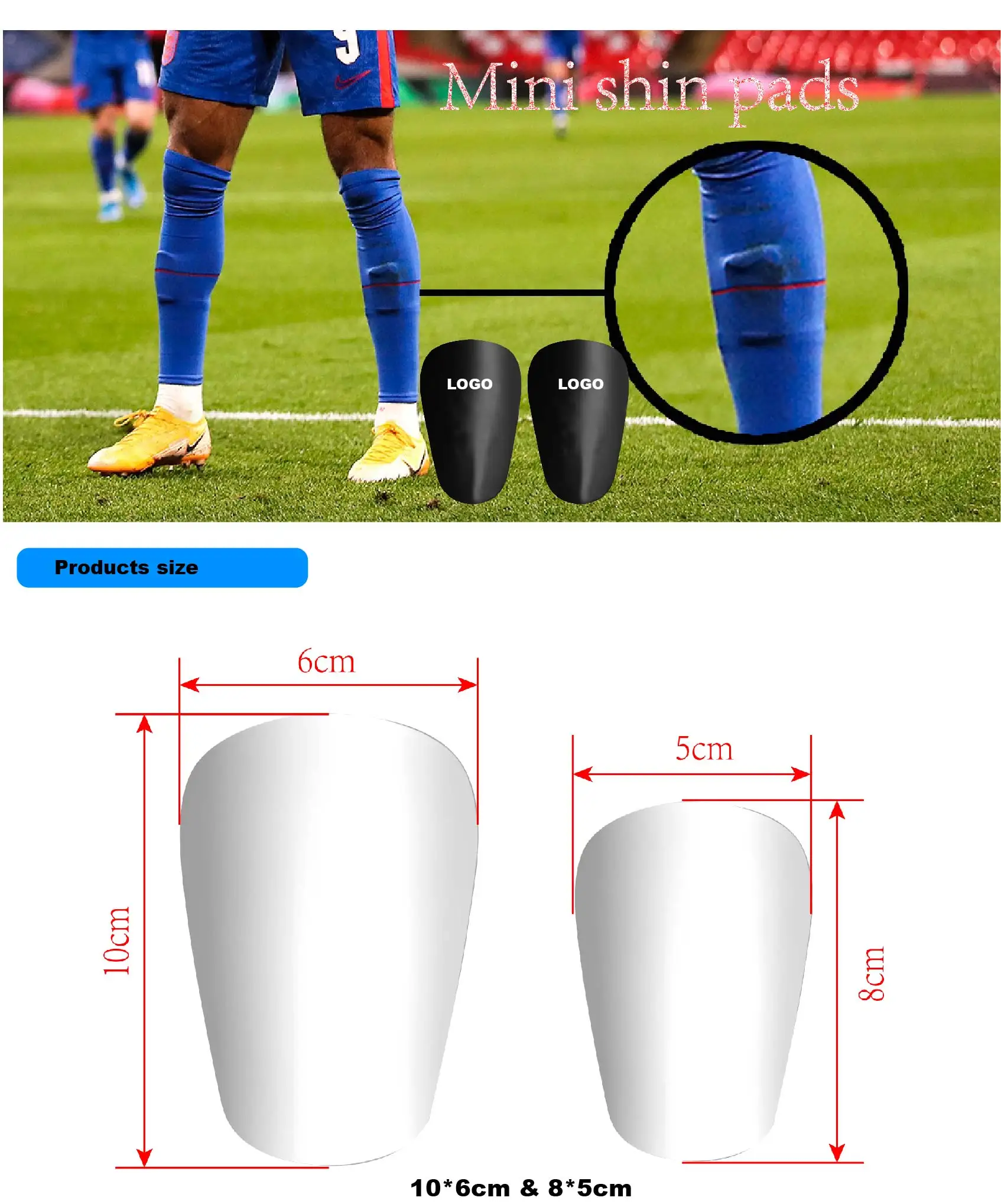 Custom Logo Football Shin Pads Eva Cushion Protection Mini Soccer Shin ...