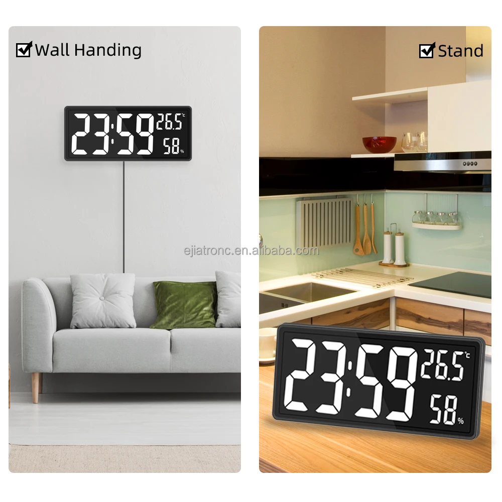 15 Inch Large Led Wall Clock Big Digit Display Digital Alarm Clock ...