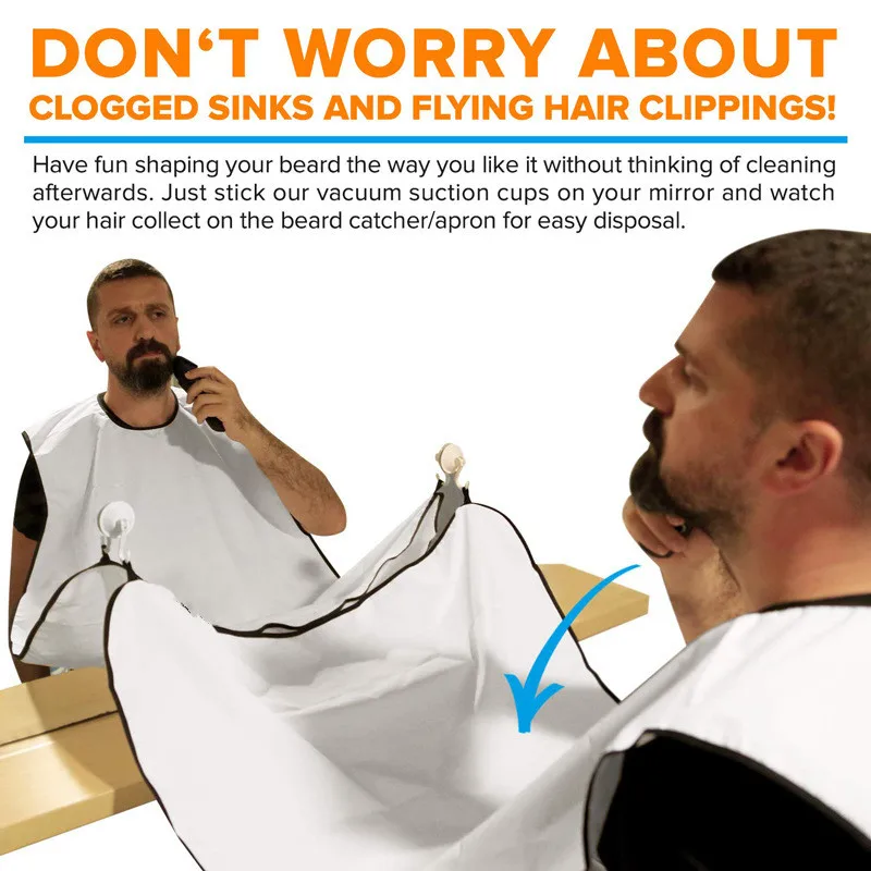 Beard Hair Catcher Beard Cutting Barber Cape Kit Hairdressing Salon Bib ...