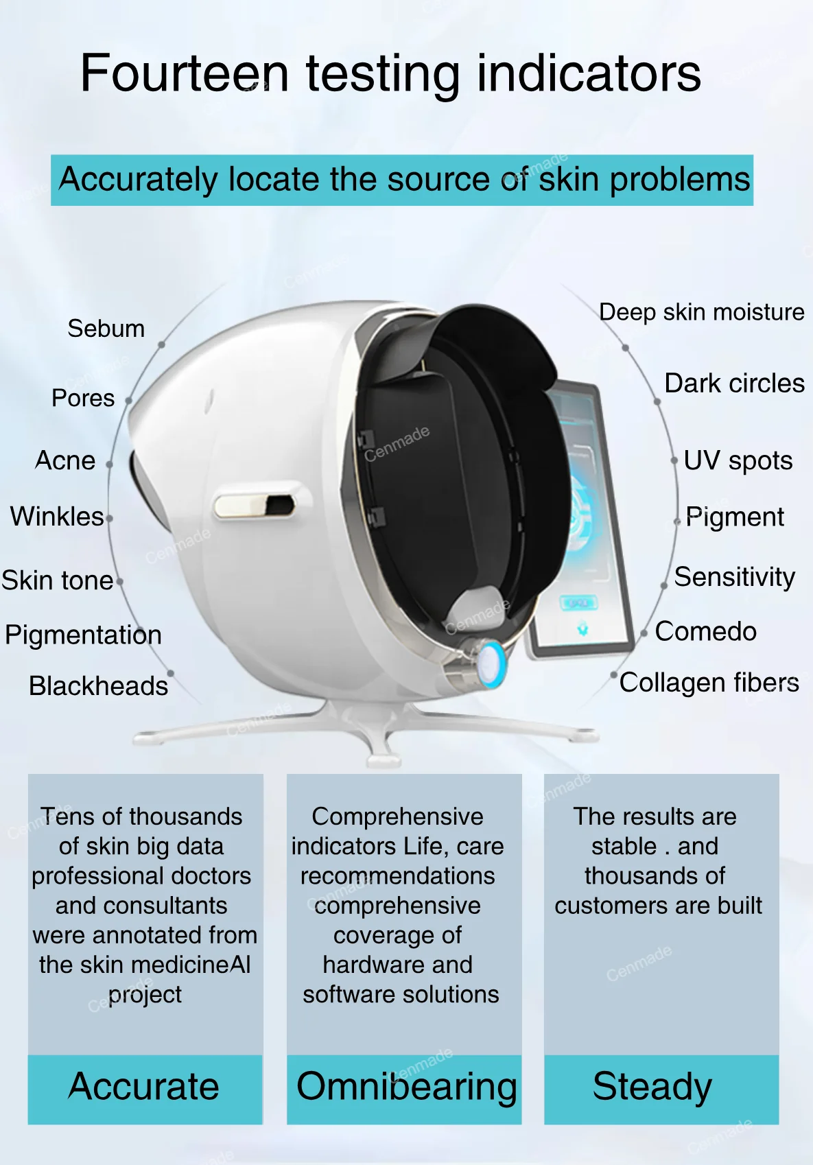 Cenmde Wood Lamp Skin Analyzer - Advanced Facial Diagnosis