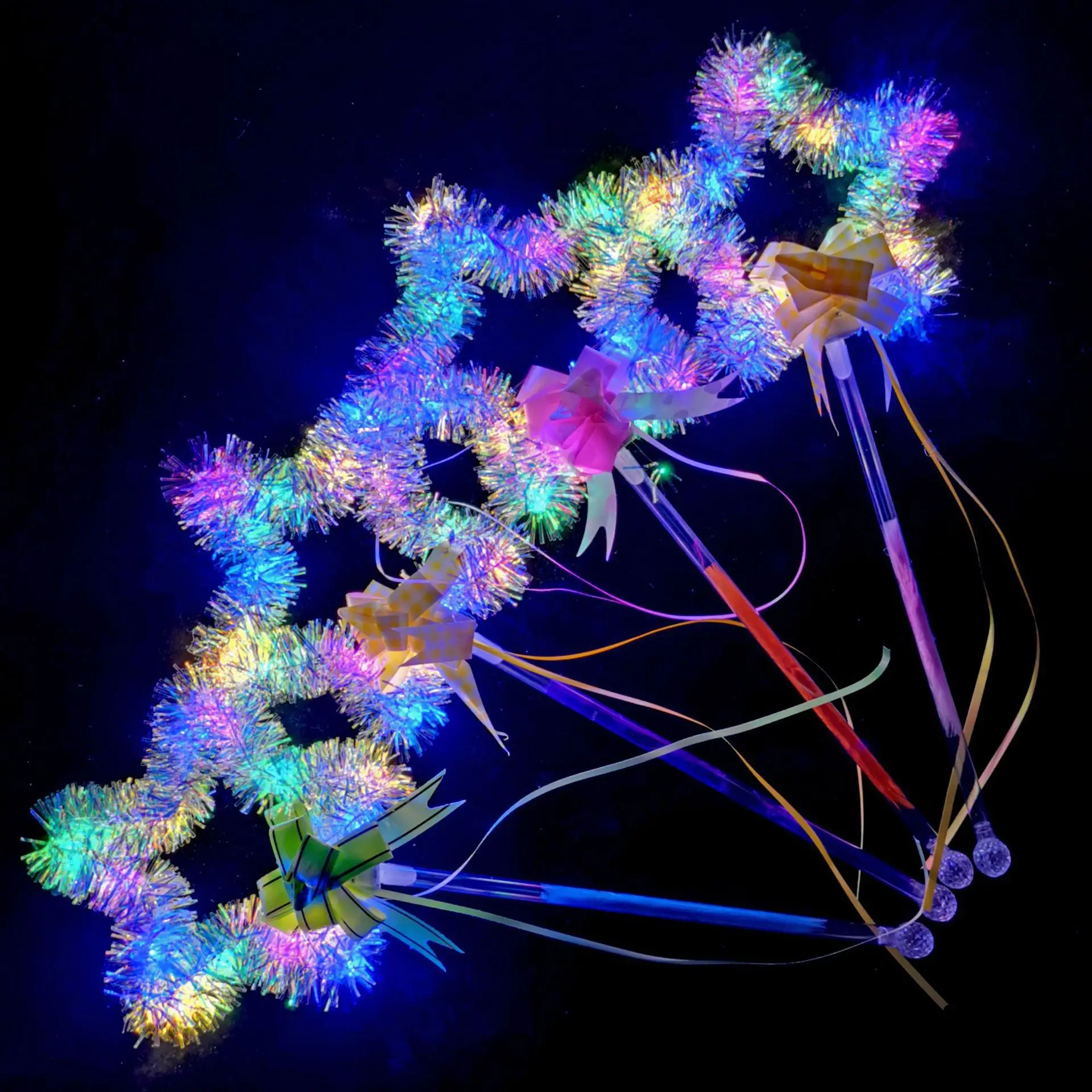 Multiple Styles Kids Cartoon Star Ball Glow Magic Wand Doll Light up ...