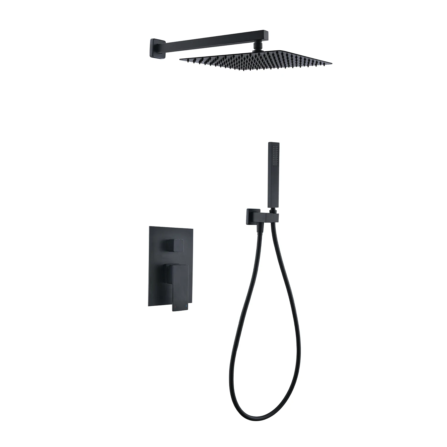 Luxury Hotel Black Concealed Wall Mounted Shower Thermostatic Shower ...