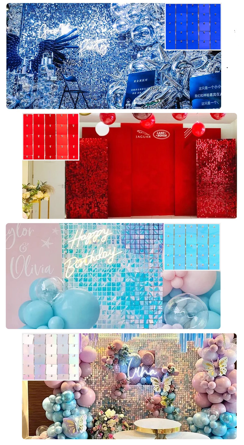 Different Color Sequin Wall Panel Backdrop Decoration Shimmer Panels ...