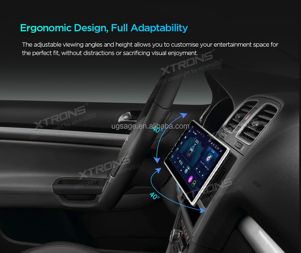 XTRONS 10.1" 8Core 8+128 Android 12 QLED Rotatable Screen 2 Din Car Stereo 4G LTE Android Auto ...