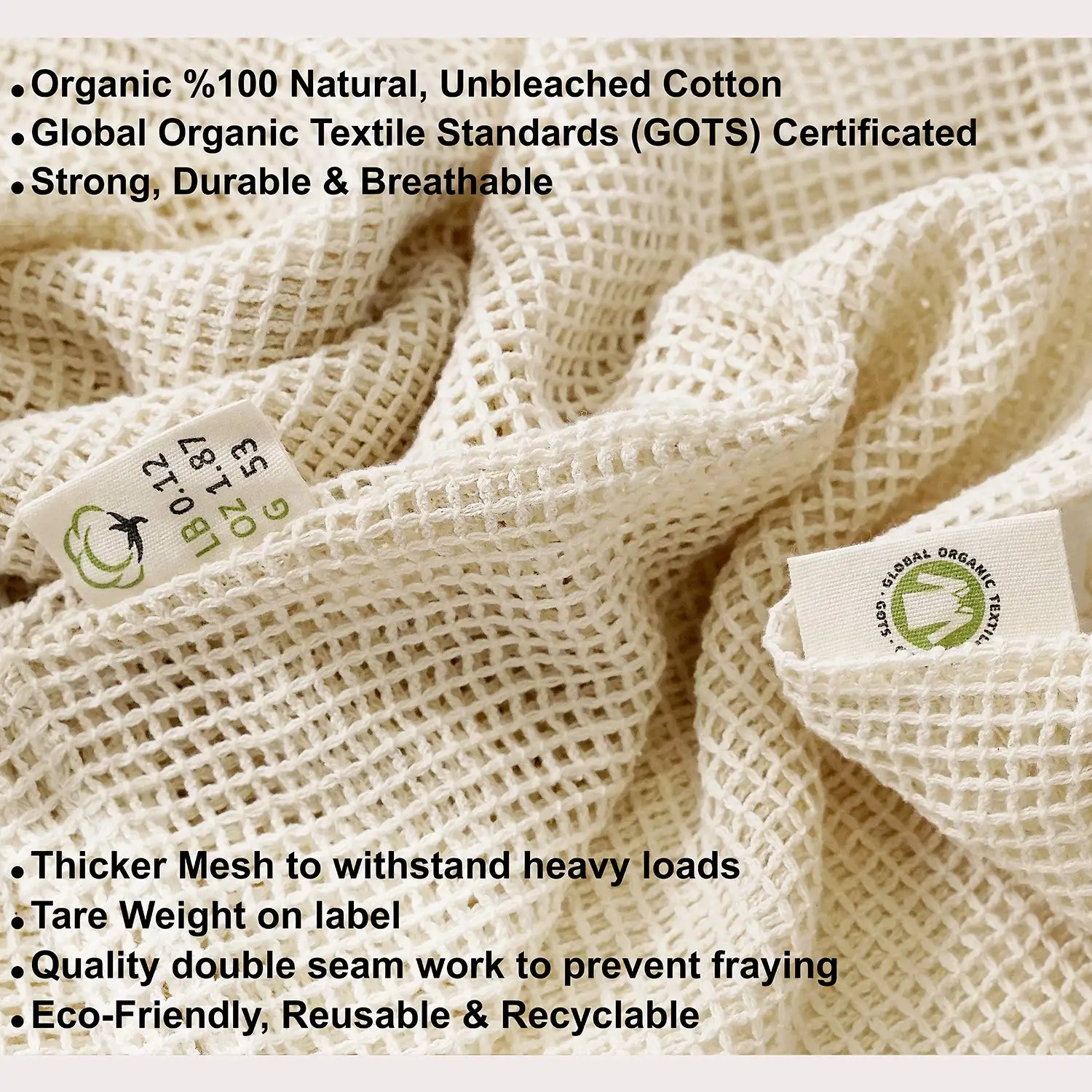 Eco-friendly Grocery Shopping Net Totes - Reusable & Biodegradable