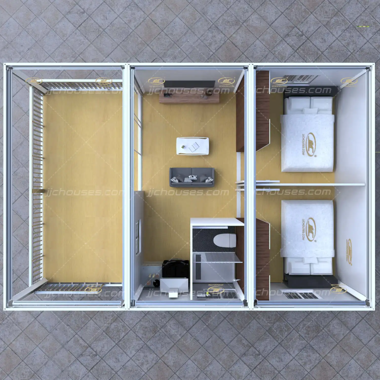 Custom Design Prefab Boarding House Plans - Modern 40ft Container