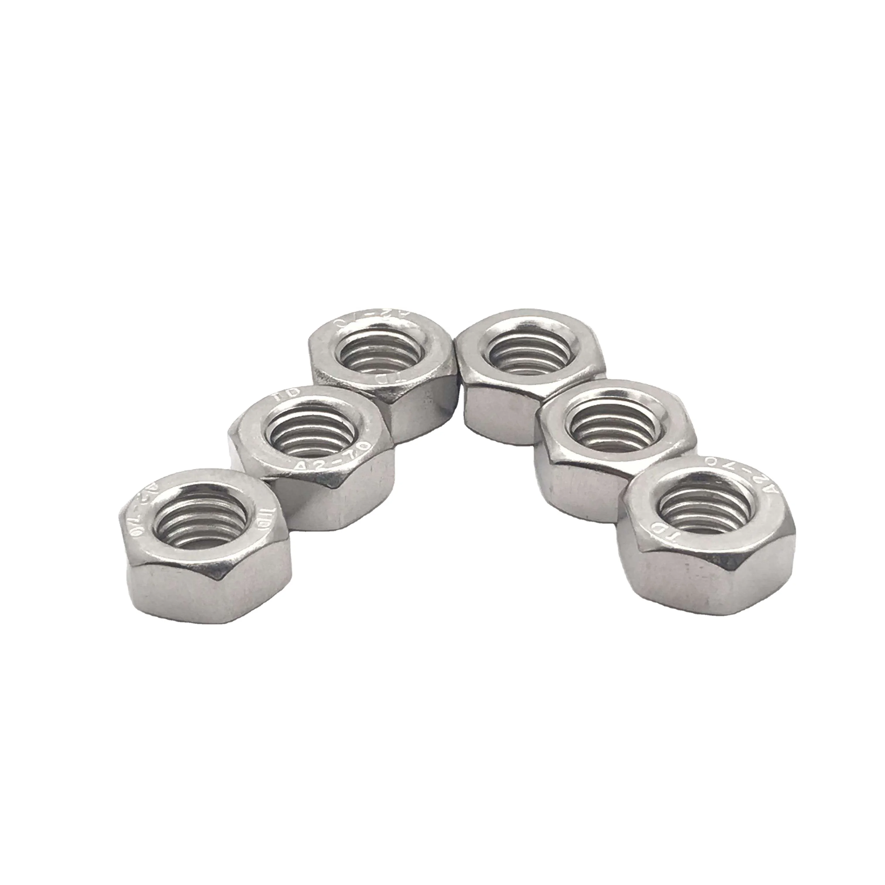 JUJIANG DIN 934 A2-70 Stainless Steed Hex Nut 3/8 Hexagonal Nut Metric ...