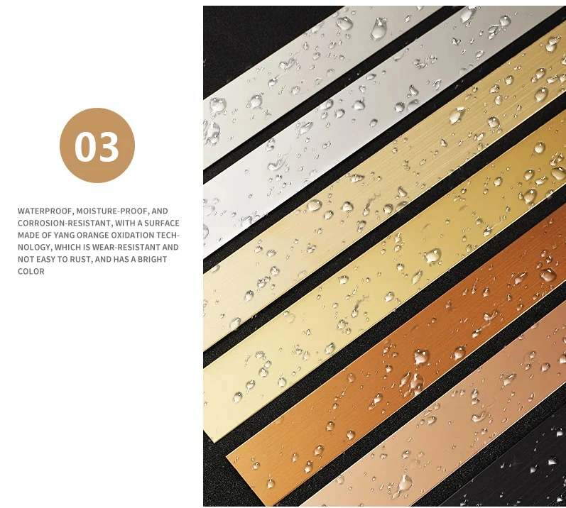 High Quality Waterproof 304 Stainless Steel Flat Skirting Line Ceramic ...