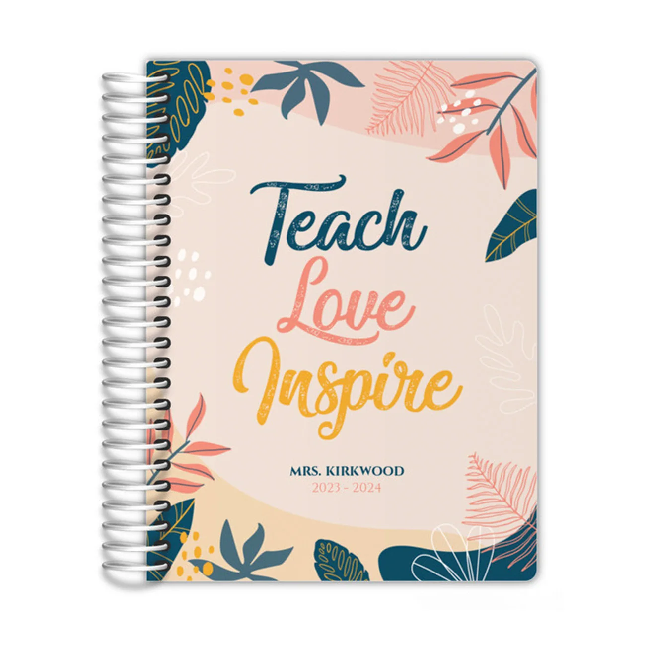 Spiral-Bound Tropical Teach Love Inspire Teacher Planner Notebooks for ...
