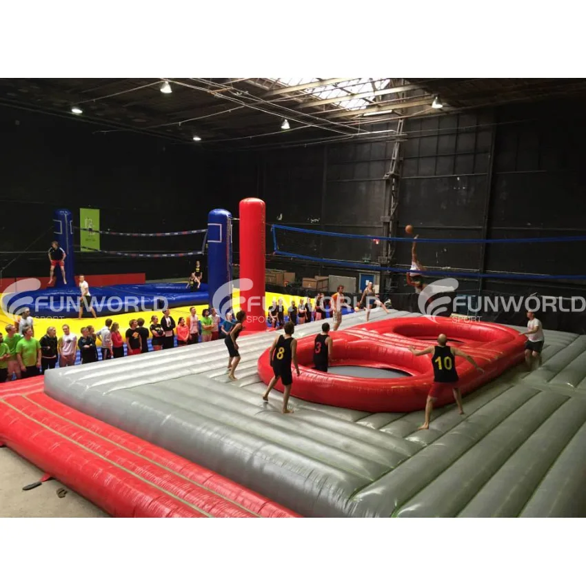 Outdoor Team Building Games PVC Inflatable Bossaball Game Court ...