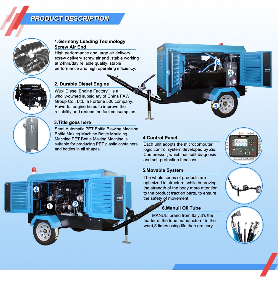 Mini Industry Compressor Electrical Powered With Commis Engine 41kw Air ...